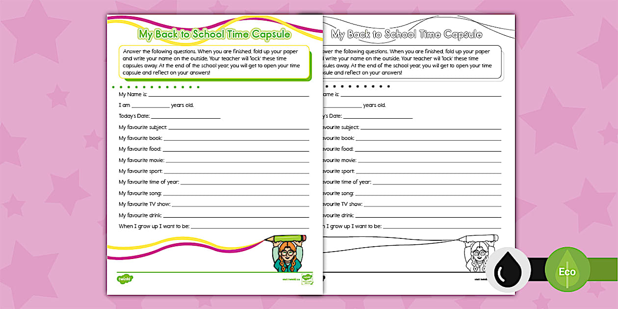 Back to School Time Capsule Activity (teacher made) - Twinkl