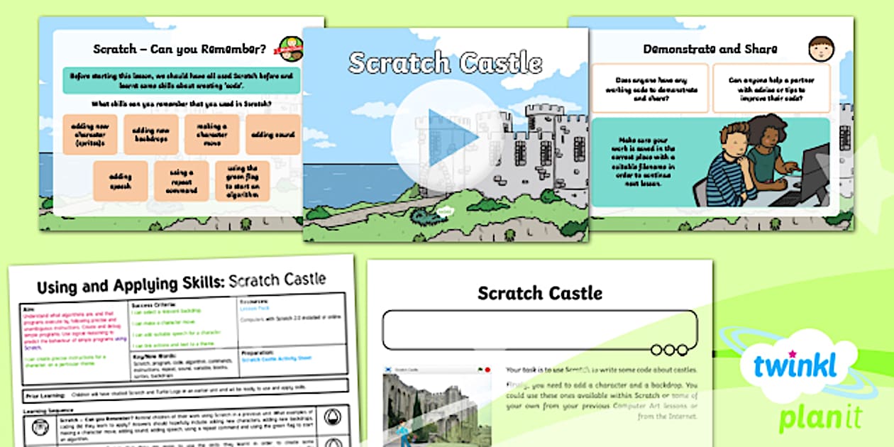Computing: Using and Applying Skills: Scratch Castle Year 2 Lesson Pack 5