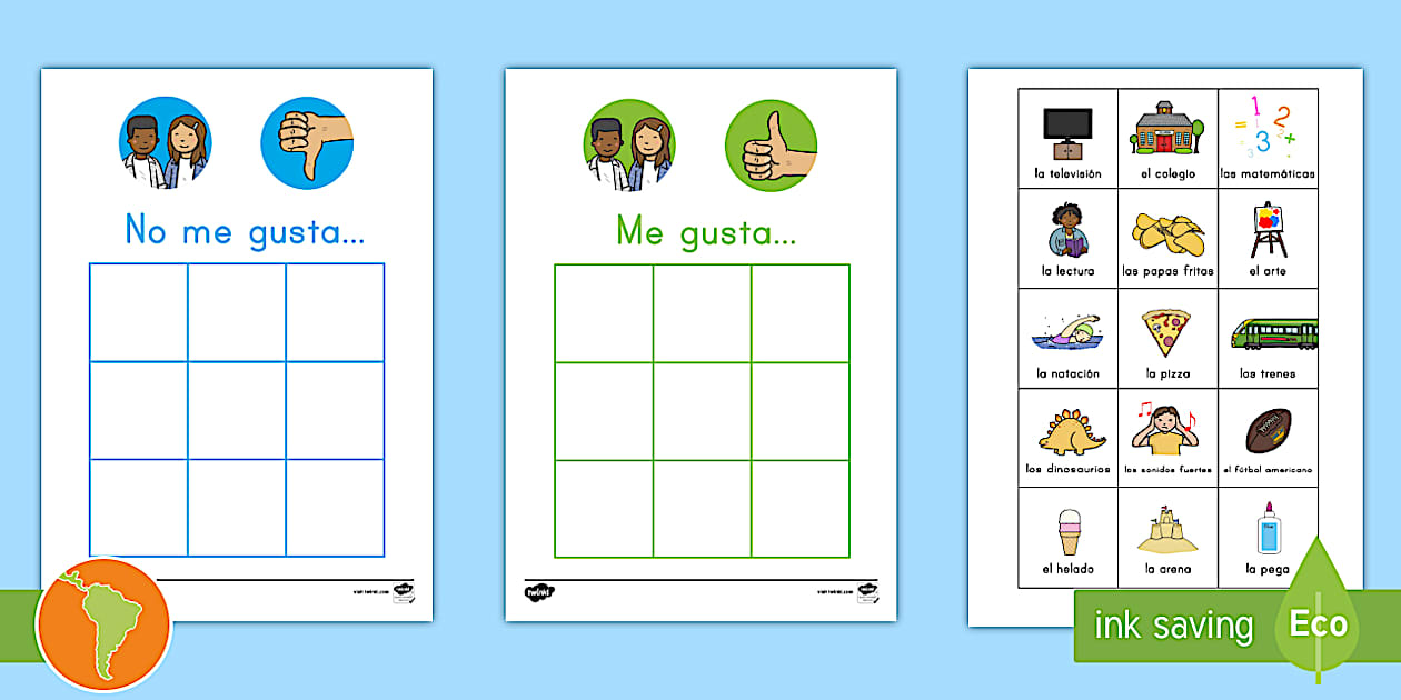 Ficha de actividad: Me gusta y no me gusta - Twinkl