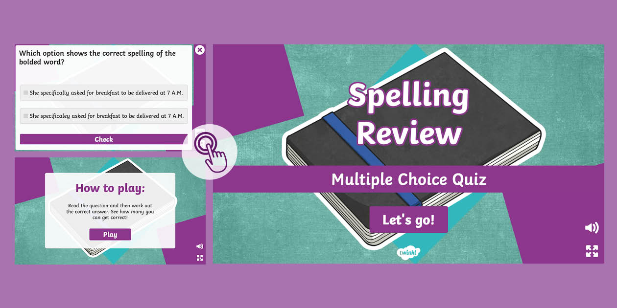 Sixth Grade Spelling Review Interactive Quiz (Teacher-Made)