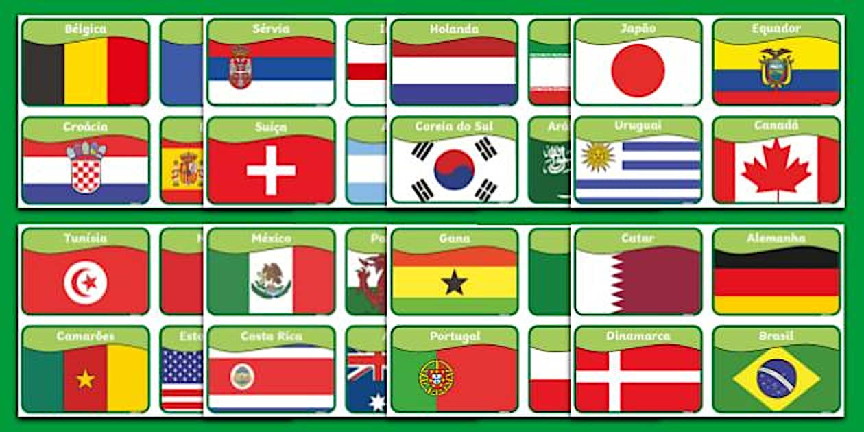 Bandeiras da Copa do Mundo 2022 (teacher made) - Twinkl