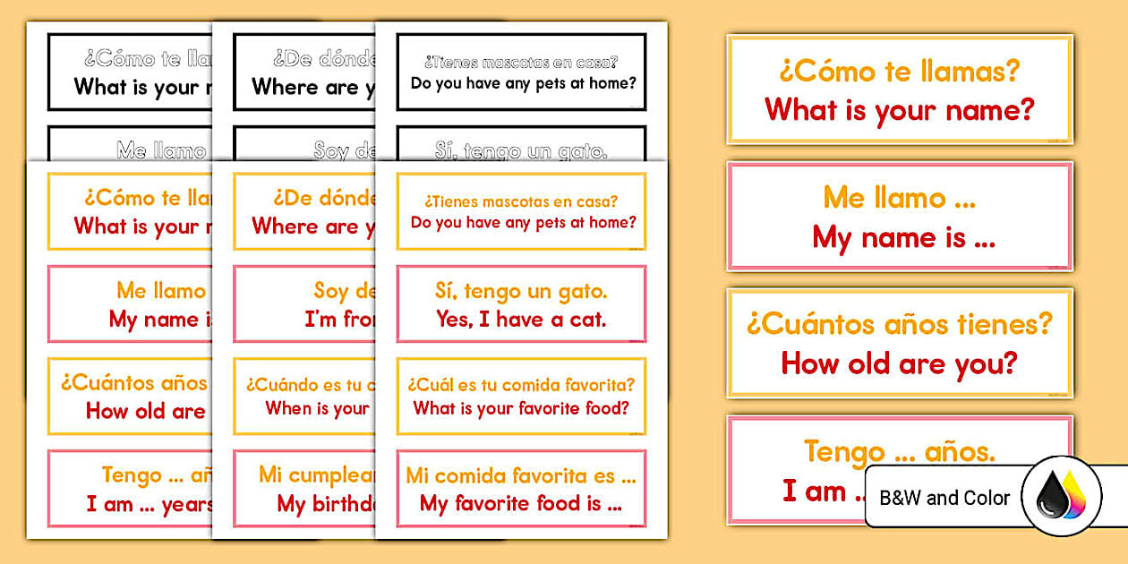 Basic Spanish Phrases Word Cards | ELL Resource | Twinkl USA
