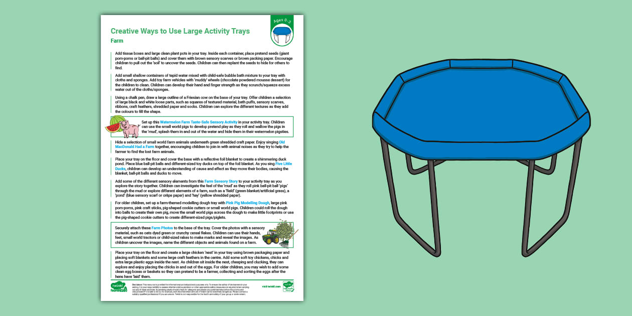 EYFS Ages 0-3 Large Activity Trays: Farm | Twinkl - Twinkl
