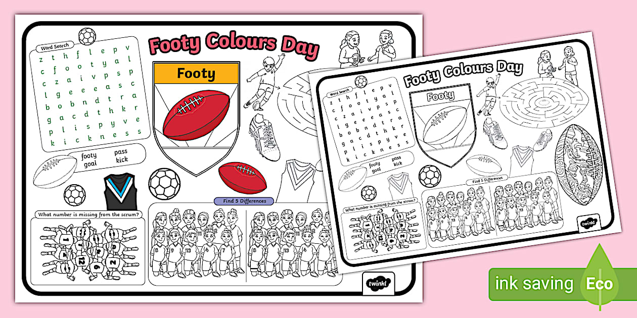 Footy Colours Day Activity Mat F-2