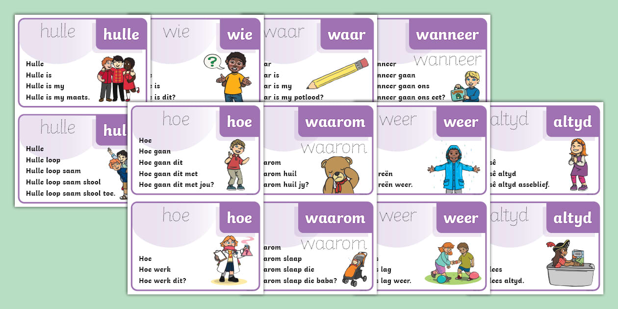 Graad 1 Kwartaal 4 Sigwoorde en Leesvlotheid Flitskaarte