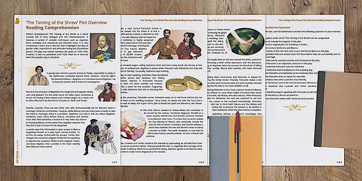 'The Taming of the Shrew' Plot Overview Comprehension