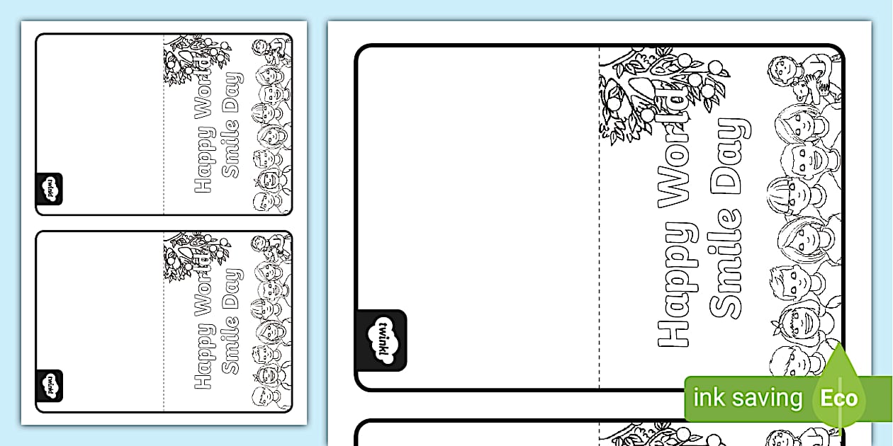 World Smile Day Greetings Cards Activity (teacher made)