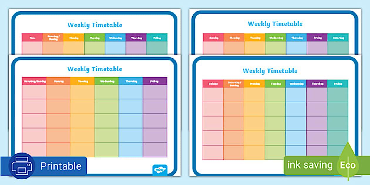 Editable Homework Schedules (Teacher-Made) - Twinkl
