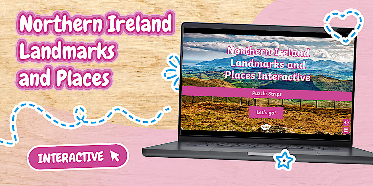 Northern Ireland Landmarks Places Interactive Puzzle Strips