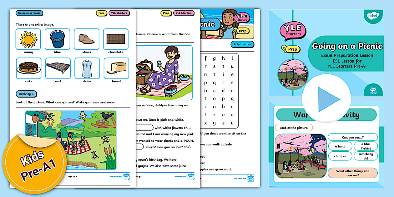 YLE Starters - Prep Lesson (Going on a Picnic) - Twinkl