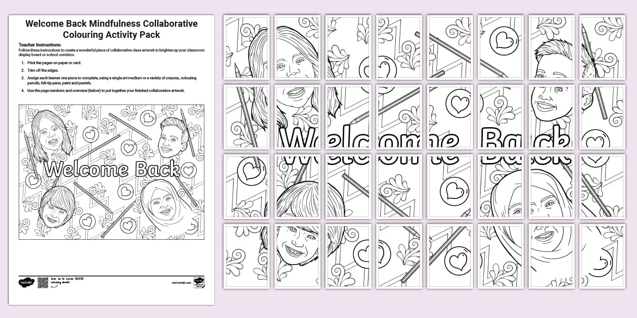 Welcome Back Mindfulness Collaborative Colouring Activity Pack