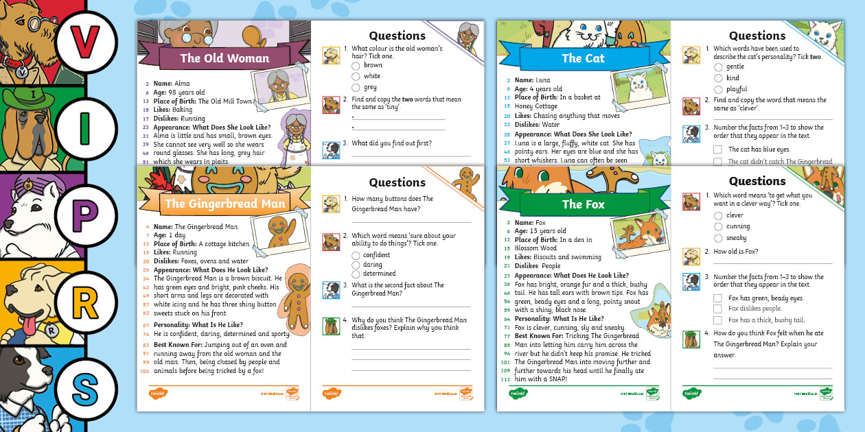 Characters from the Gingerbread Man | KS1 60-Second Reads