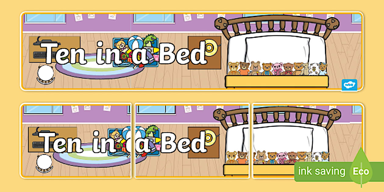 Ten in a Bed Display Banner (teacher made) - Twinkl