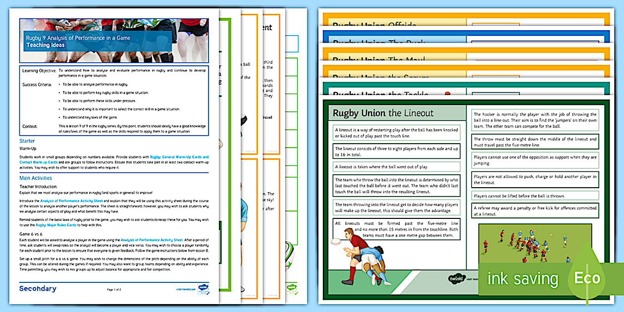 Black and White Rugby Lesson 8: Analysis of Performance in a Game