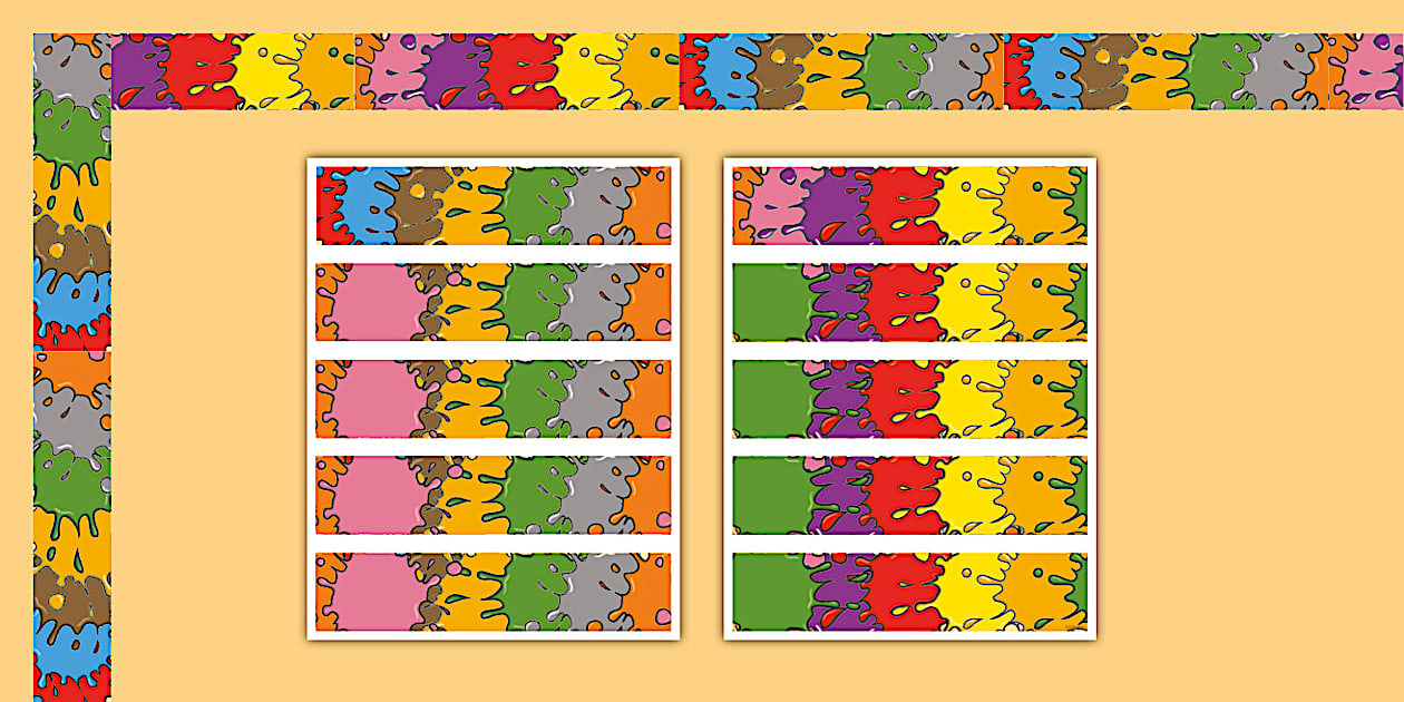 Color Splats Bulletin Board Borders - Twinkl
