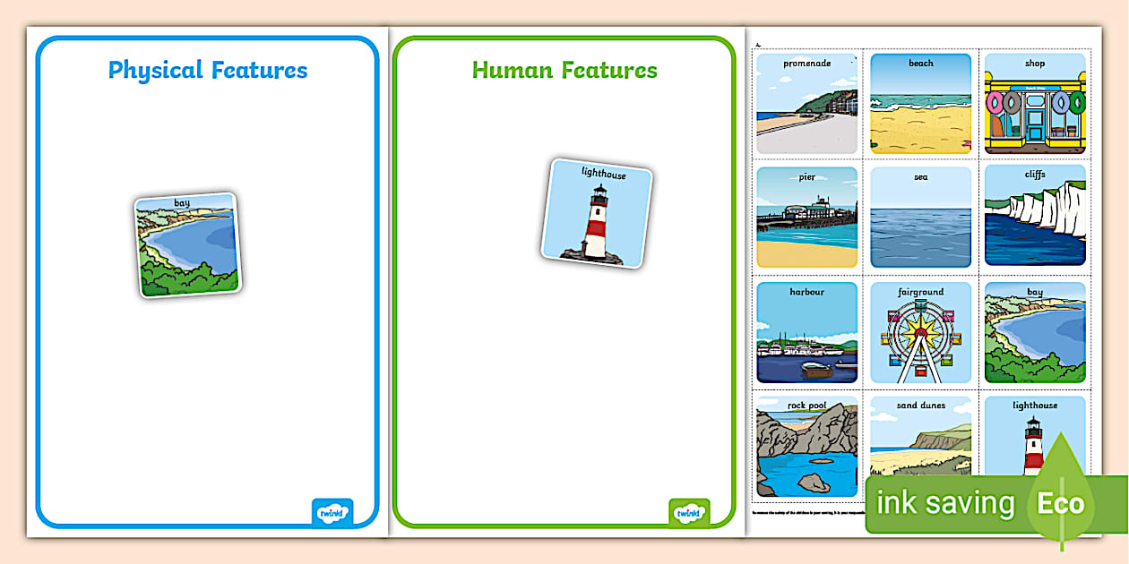 Seaside Features Sorting Activity (teacher made) - Twinkl