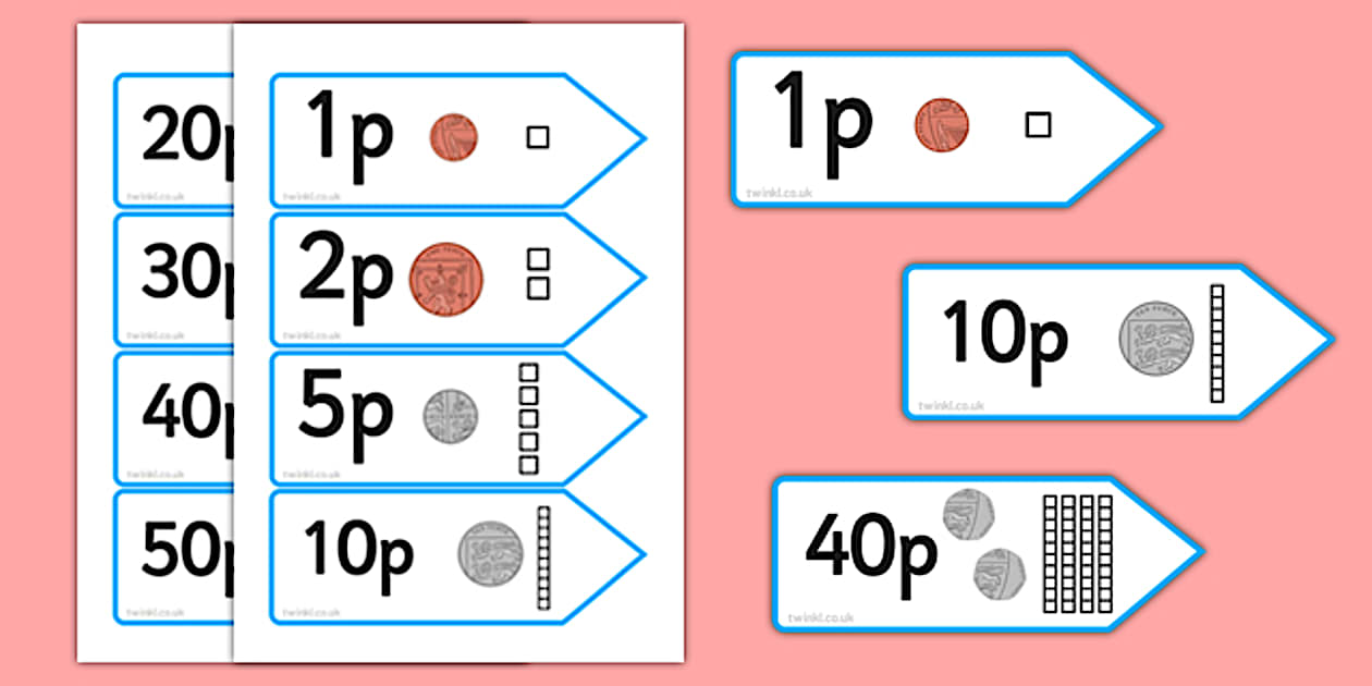 Number Shape Price Labels with Dienes - Twinkl