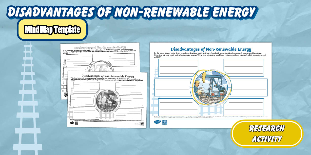 Disadvantages of Non-Renewable Energy Mind Map Template