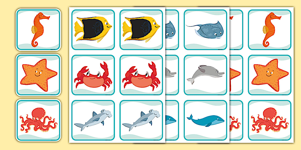 Ocean Animal Matching Game Printable | Twinkl Originals