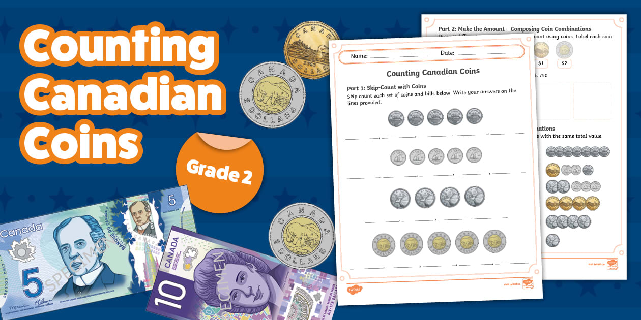 Counting Canadian Coins Activity Sheet