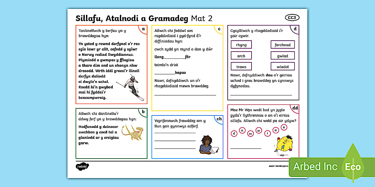 Gweithgareddau Llythrennedd CC3: Mat 2 (Teacher-Made)