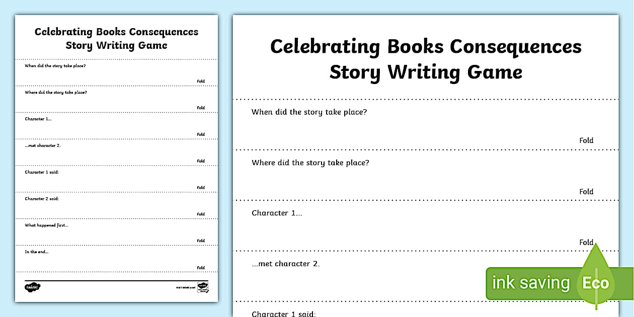 Editable World Book Day Consequences Story Writing Worksheet