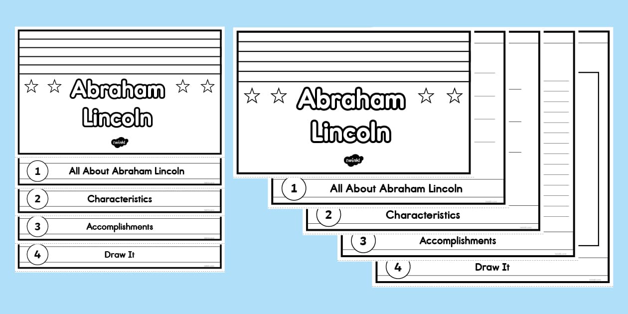First Grade All About Abraham Lincoln Flipbook