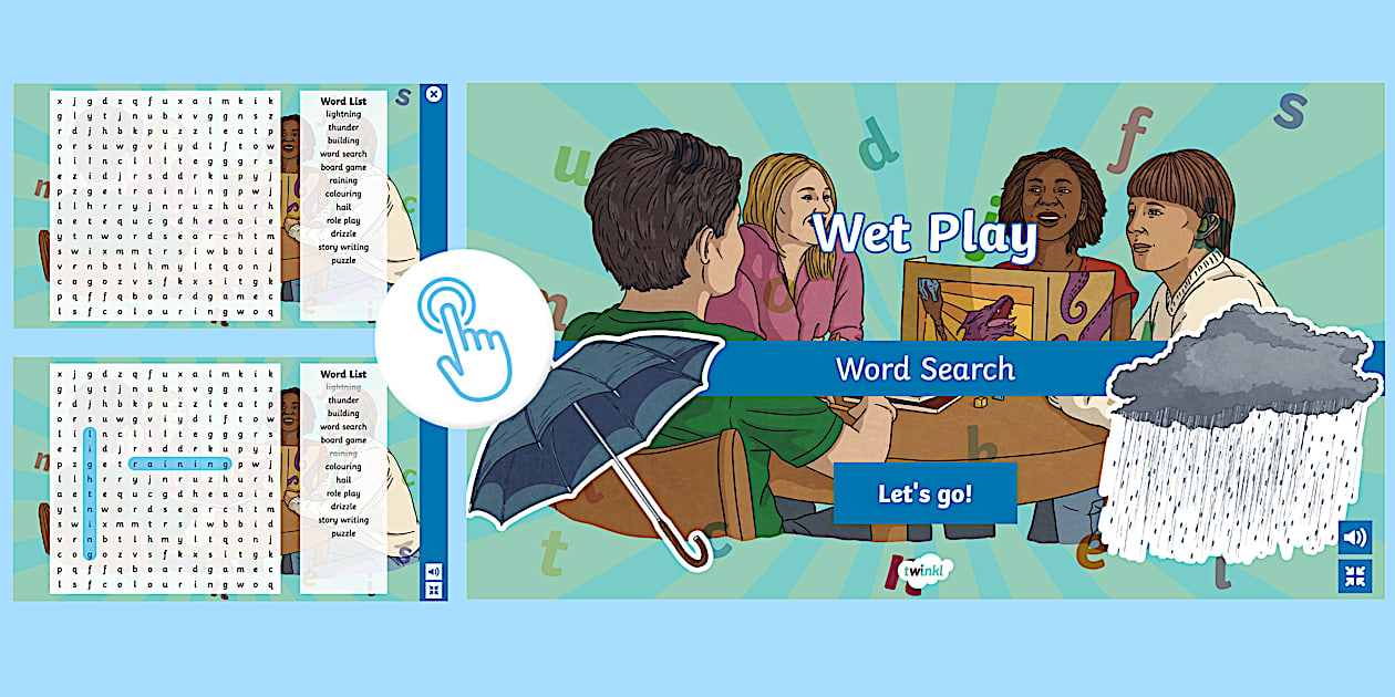 Wet Play Interactive Word Search (teacher made) - Twinkl