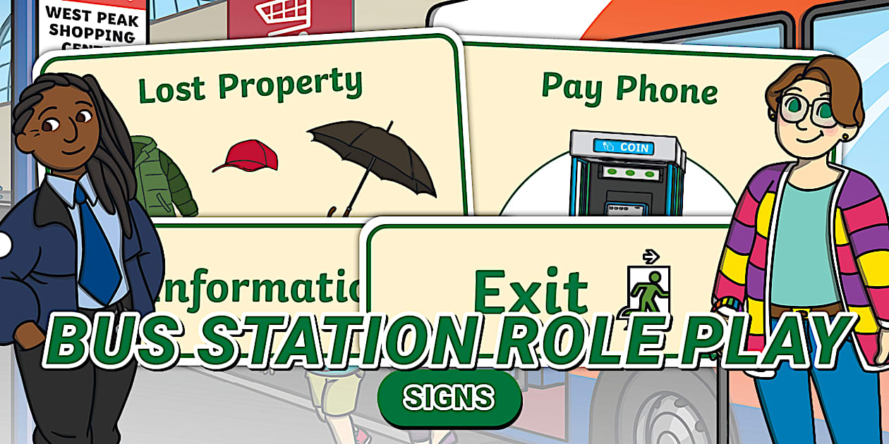Bus Station Role Play Signs