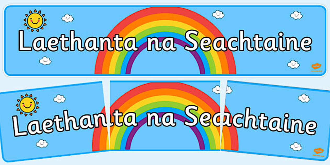Irish Days of the Week Banner (teacher made) - Twinkl