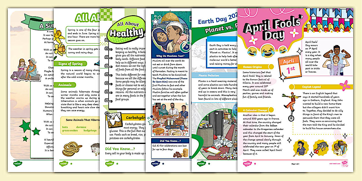 LKS2 April Reading Comprehension Activity Pack - Twinkl