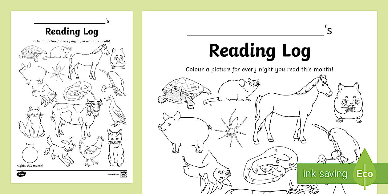 Pets Themed Colour in Reading Log (teacher made) - Twinkl