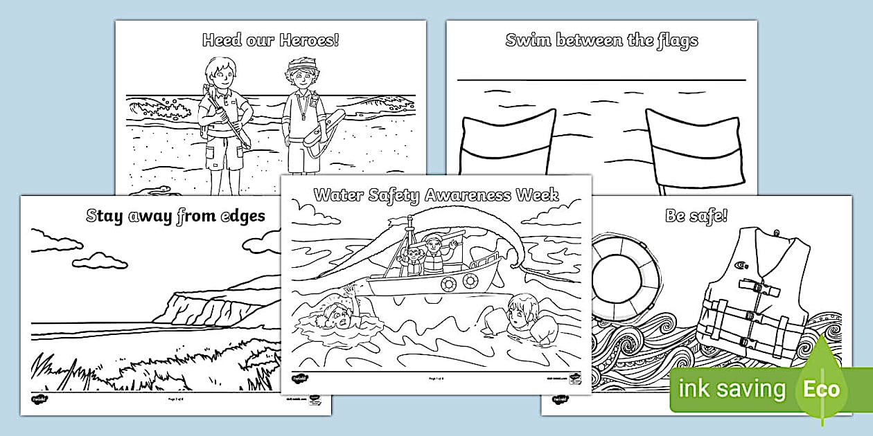 Water Safety Week (Colouring Pages) (teacher made) - Twinkl