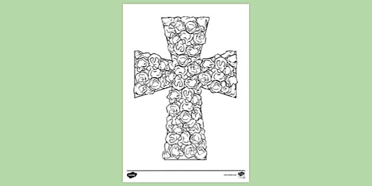 Tissue Paper Cross Colouring Sheet | Colouring Sheets
