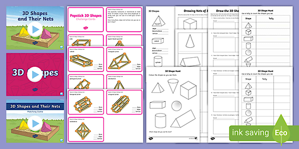 Maths Third/Fourth Class 3D Shapes Pack (teacher made)