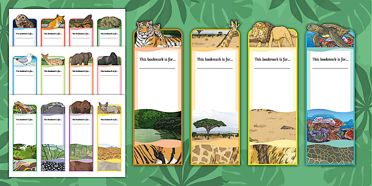Wildlife Bookmark Toppers (teacher made) - Twinkl