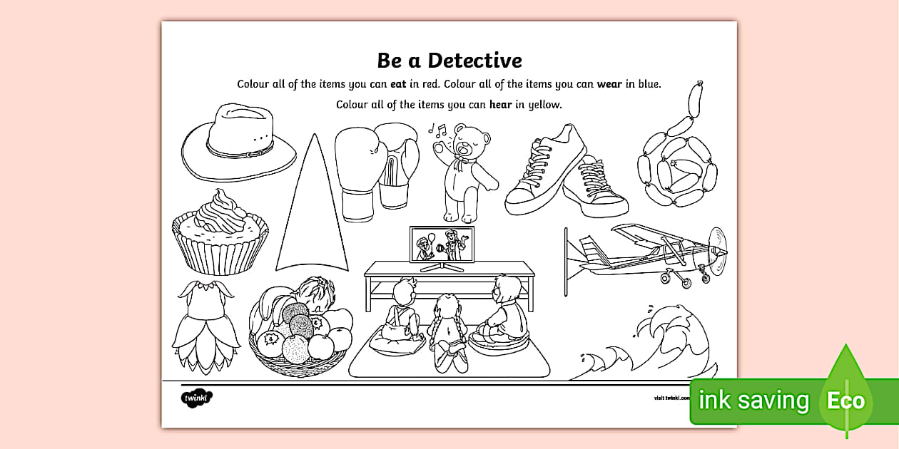 Be A Detective Colouring Page (teacher made) - Twinkl
