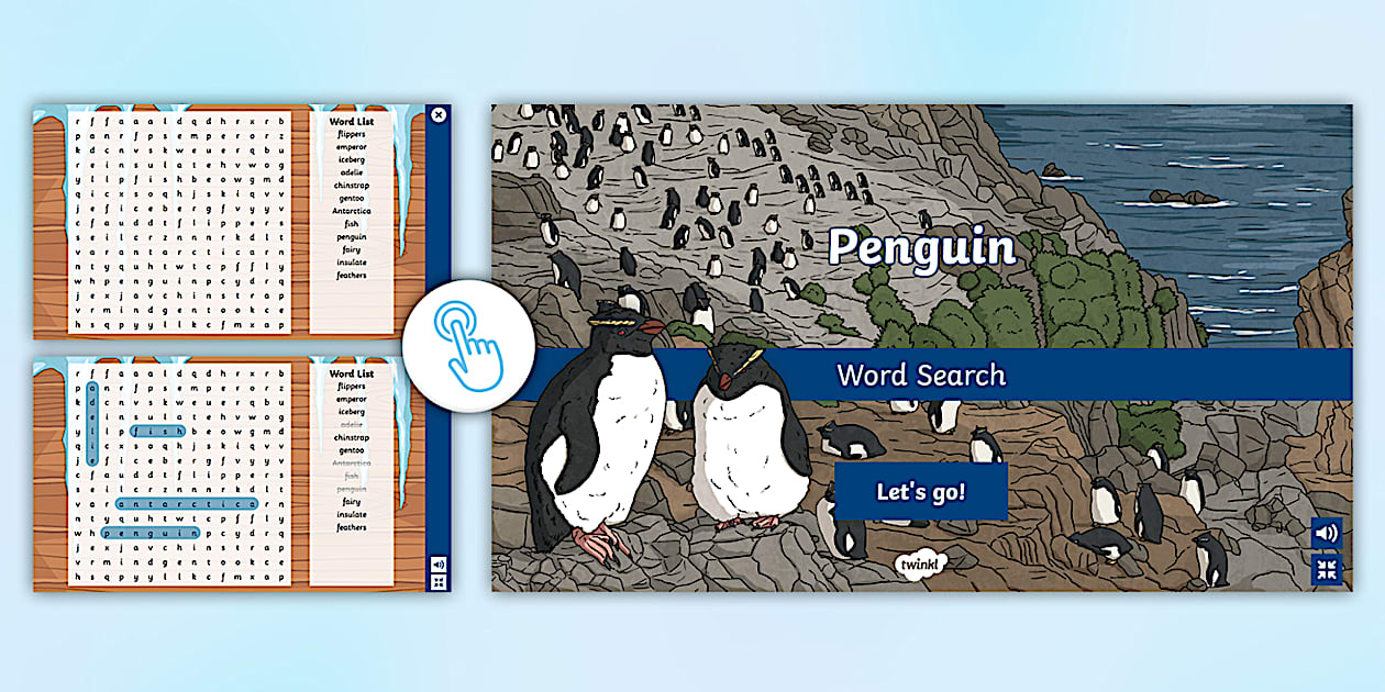 Penguin Interactive Word Search (teacher made) - Twinkl