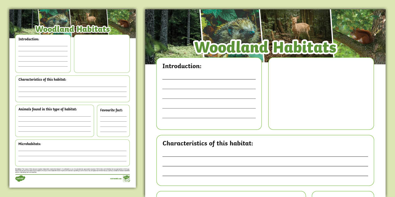 Woodland Habitats Non-Chronological Report Template
