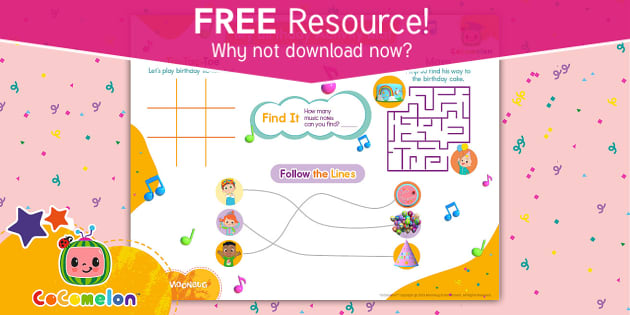FREE CoComelon Activity Mat | Printables | Twinkl USA