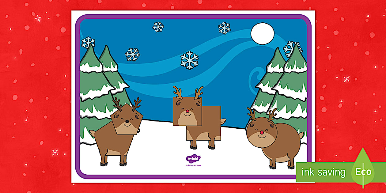 Reindeer 2D Shape Cutting Skills Activity (teacher made)