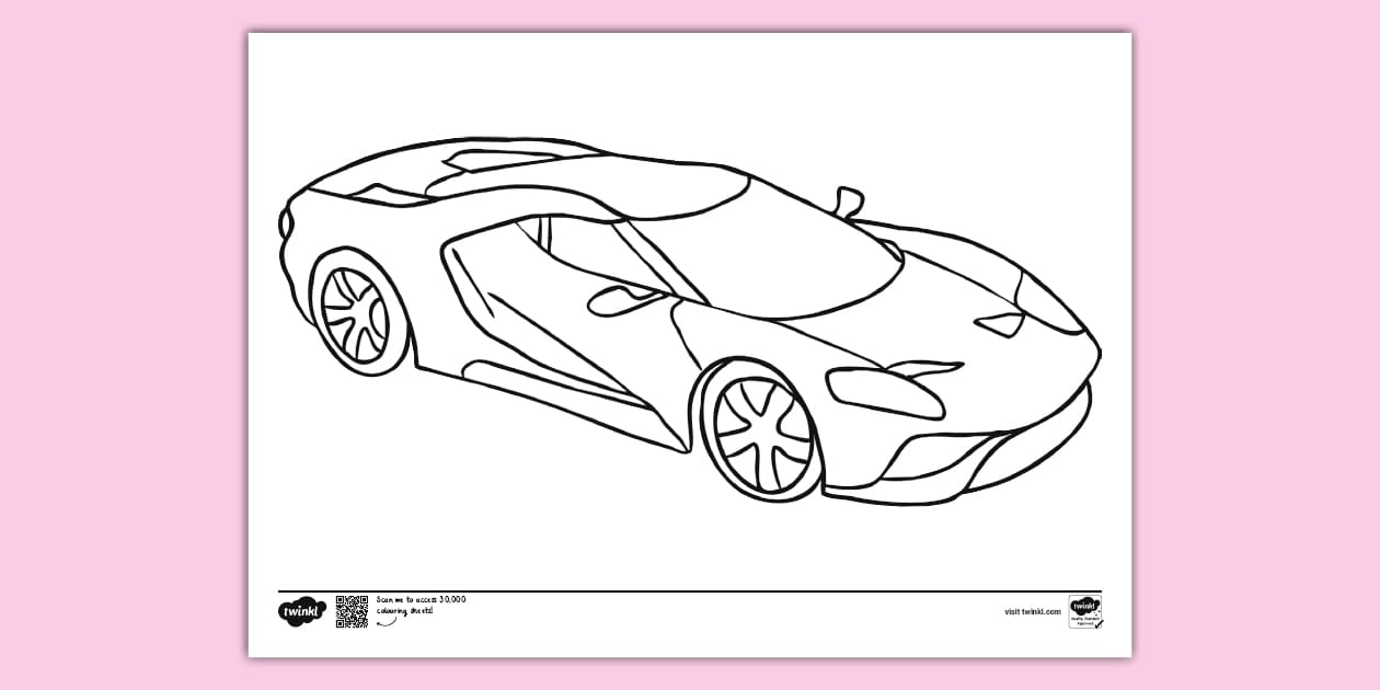 Printable Sports Car Colouring Page | Colouring Sheets