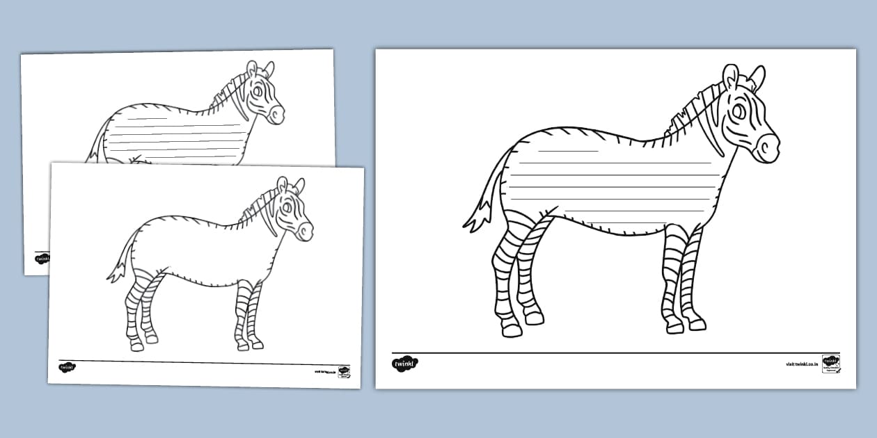 Zebra Writing Template (Teacher-Made) - Twinkl