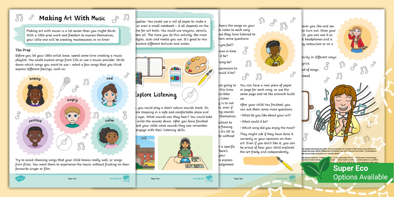 Making Art With Music (teacher made) - Twinkl