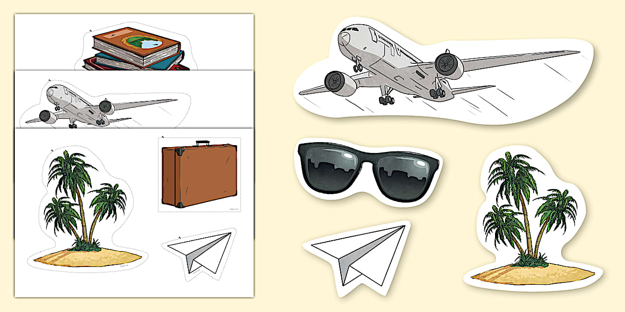 Let's Travel Book Tasting Bulletin Board Cutouts - Twinkl