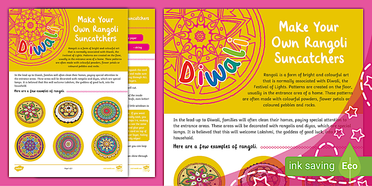 Make Your Own Rangoli Suncatchers (teacher made) - Twinkl