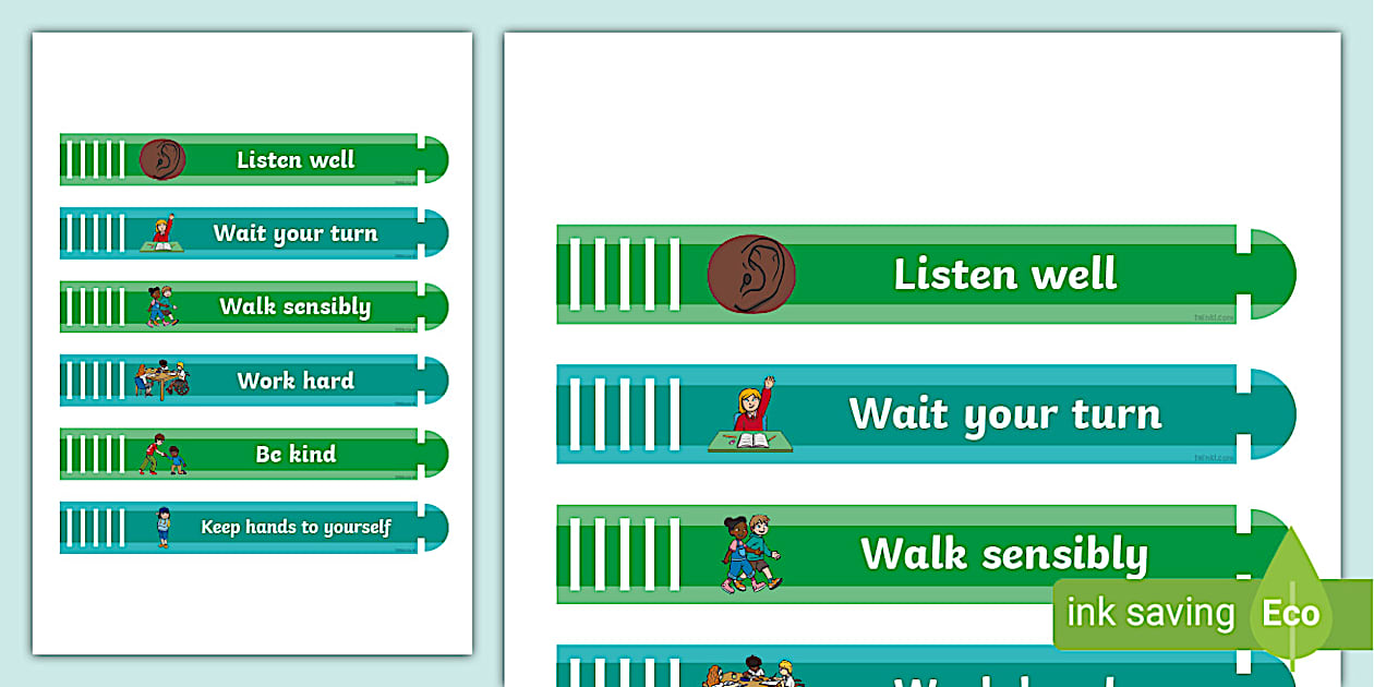 Behaviour Reminder Wristbands,Wristband (Teacher-Made)