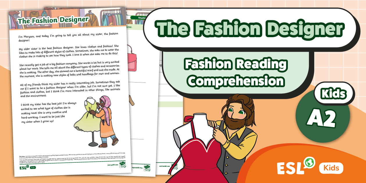 ESL Fashion Designer Comprehension {Kids}
