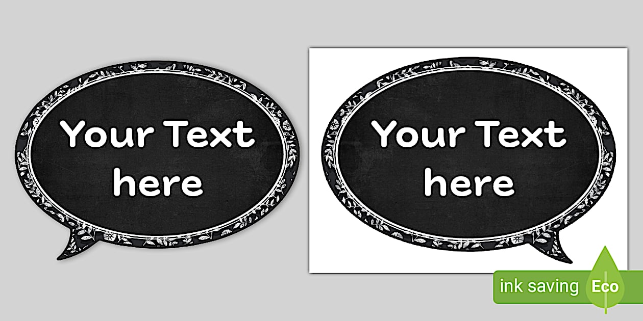 Chalk Board Speech Bubbles - Neutral Classroom - Display