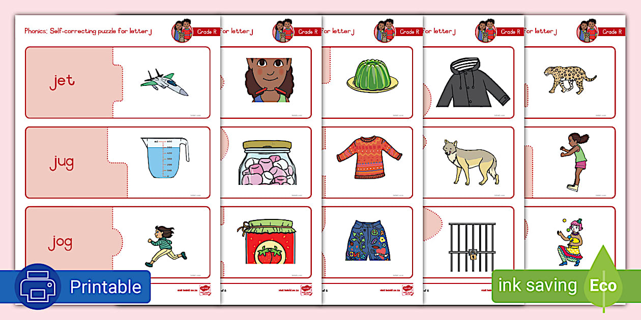 Grade R Phonics: Self-correcting Puzzles Letter j - Twinkl